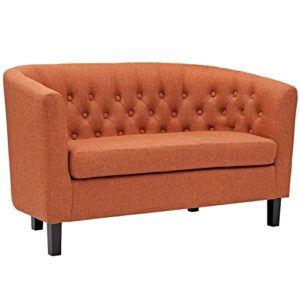 modway prospect upholstered contemporary modern loveseat in orange