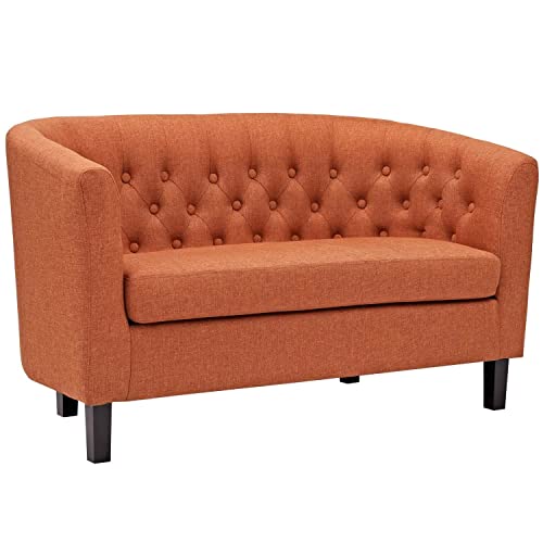 Modway Prospect Upholstered Contemporary Modern Loveseat In Orange