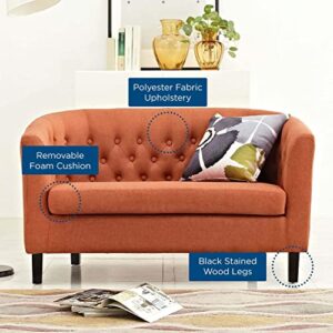 Modway Prospect Upholstered Contemporary Modern Loveseat In Orange