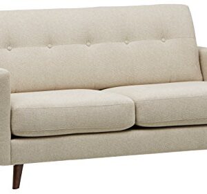 Amazon Brand – Rivet Sloane Mid-Century Modern Loveseat Sofa, 64.2"W, Shell