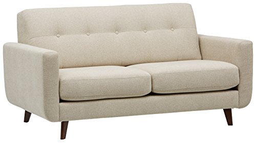 Amazon Brand – Rivet Sloane Mid-Century Modern Loveseat Sofa, 64.2"W, Shell