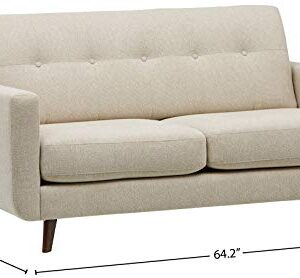 Amazon Brand – Rivet Sloane Mid-Century Modern Loveseat Sofa, 64.2"W, Shell