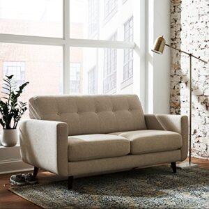 Amazon Brand – Rivet Sloane Mid-Century Modern Loveseat Sofa, 64.2"W, Shell