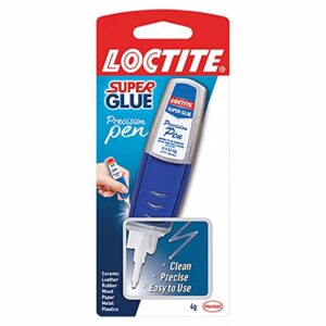 loctite super glue precision pen, clear superglue, cyanoacrylate adhesive instant glue, quick dry - 0.14 fl oz, pack of 1