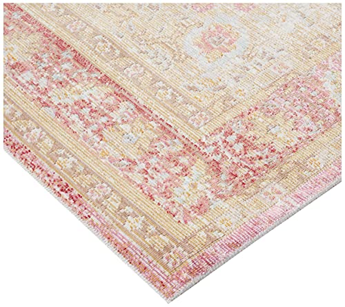 Momeni Rugs Isabella Traditional Medallion Flat Weave Area Rug, 5'3" X 7'3", Pink