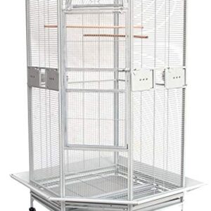 Extra Large 30" Corner Cage for Cockatiel Parakeet Budgies Parrot for Small to Medium Size Bird (White Vein)