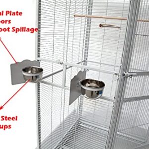 Extra Large 30" Corner Cage for Cockatiel Parakeet Budgies Parrot for Small to Medium Size Bird (White Vein)