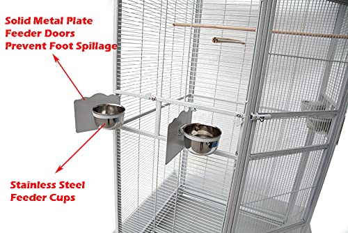 Extra Large 30" Corner Cage for Cockatiel Parakeet Budgies Parrot for Small to Medium Size Bird (White Vein)