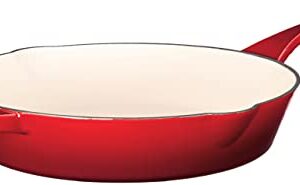 Crock Pot Artisan 10 Inch Enameled Cast Iron Round Skillet, Scarlet Red