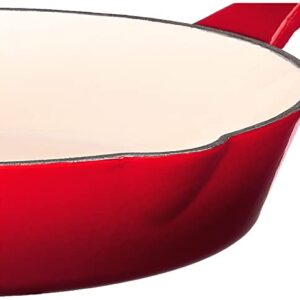 Crock Pot Artisan 10 Inch Enameled Cast Iron Round Skillet, Scarlet Red