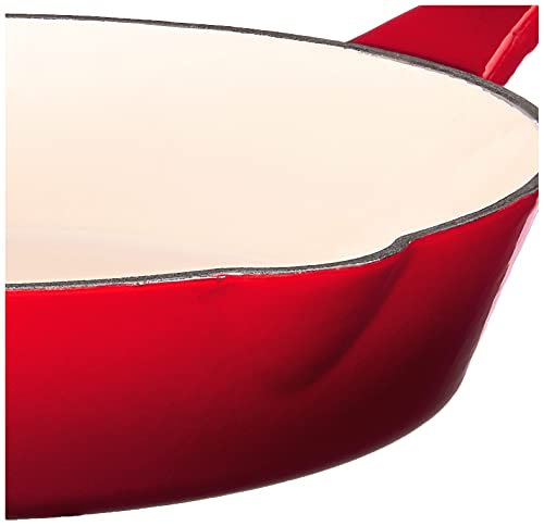 Crock Pot Artisan 10 Inch Enameled Cast Iron Round Skillet, Scarlet Red