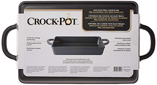 Crock Pot Artisan 13 Inch Preseasoned Cast Iron Rectangular Lasagna Pan