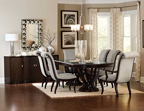 Homelegance Savion Contemporary Side Chair with Rolled Back and Nailheads, Espresso