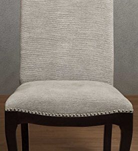 Homelegance Savion Contemporary Side Chair with Rolled Back and Nailheads, Espresso