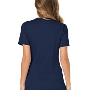 Mock Wrap Scrubs for Women Workwear Revolution, Soft Stretch, Easy Care WW610, M, Navy