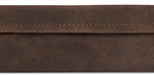 LEABAGS Leather Pencil Case - Genuine Leather Pencil Pouch Fort Vaux - Pen Case for Adults Men Women Work University Nutmeg Brown