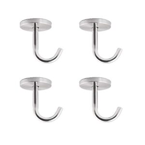 fytrondy stainless steel screws mount ceiling hooks, coat hanger (2 inch, 4 pack)