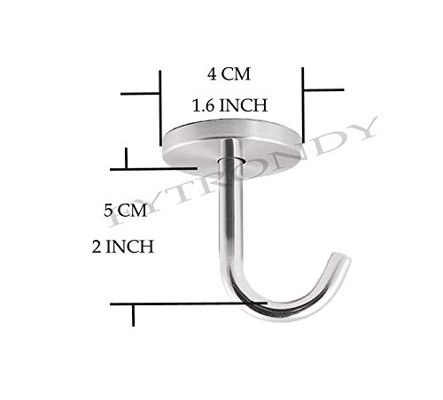 FYTRONDY Stainless Steel Screws Mount Ceiling Hooks, Coat Hanger (2 INCH, 4 Pack)