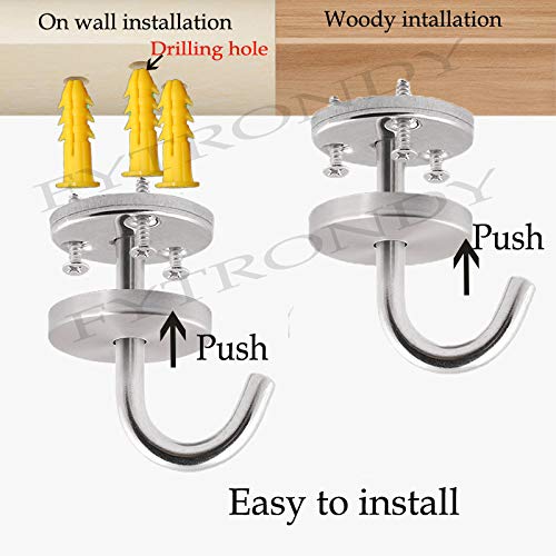 FYTRONDY Stainless Steel Screws Mount Ceiling Hooks, Coat Hanger (2 INCH, 4 Pack)