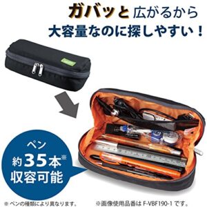 Kokuyo Pen Case, Shellbro, Black x Orange (F-VBF190-1)