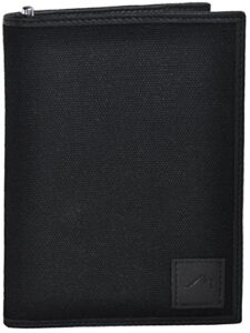 field notes / moleskine pocket notebook cover by metier life | canvas with vegan leather | fits journals 3.5" x 5.5" | with included field notes notebook and metier pen - stealth black