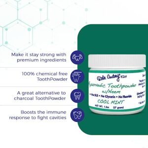 Dale Audrey Ayurvedic Remineralizing Toothpowder for Sensitive Teeth | Refreshing Cool Mint Flavor Teeth Whitening and Fresh Breath | Natural Tooth Powder for Gums and Bad Breath (1.3 Oz)