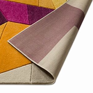 Well Woven Strata Squares Blue Purple Fuchsia Yellow Orange Modern Geometric Hand Carved 8x10 (7'10" x 9'10") Area Rug Easy to Clean Stain & Fade Resistant Thick Soft Plush