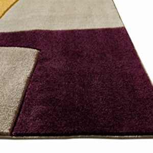 Well Woven Strata Squares Blue Purple Fuchsia Yellow Orange Modern Geometric Hand Carved 8x10 (7'10" x 9'10") Area Rug Easy to Clean Stain & Fade Resistant Thick Soft Plush