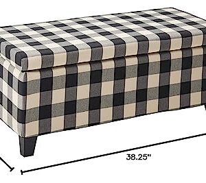 Christopher Knight Home Breanna Fabric Storage Ottoman, Black Checkerboard