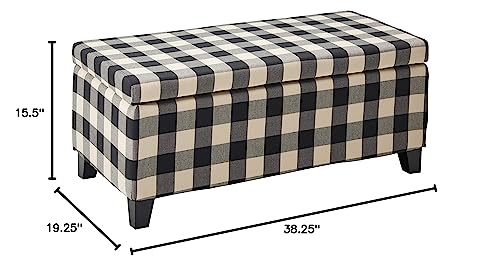 Christopher Knight Home Breanna Fabric Storage Ottoman, Black Checkerboard