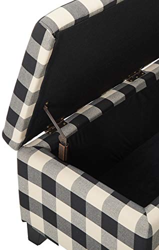 Christopher Knight Home Breanna Fabric Storage Ottoman, Black Checkerboard