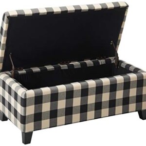 Christopher Knight Home Breanna Fabric Storage Ottoman, Black Checkerboard