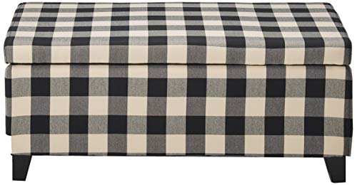 Christopher Knight Home Breanna Fabric Storage Ottoman, Black Checkerboard