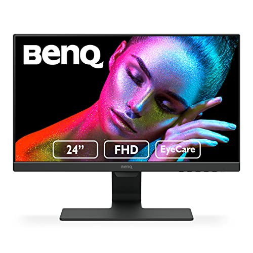 BenQ GW2480 Computer Monitor 24" FHD 1920x1080p | IPS | Eye-Care Tech | Low Blue Light | Anti-Glare | Adaptive Brightness | Tilt Screen | Built-In Speakers | DisplayPort | HDMI | VGA,Black