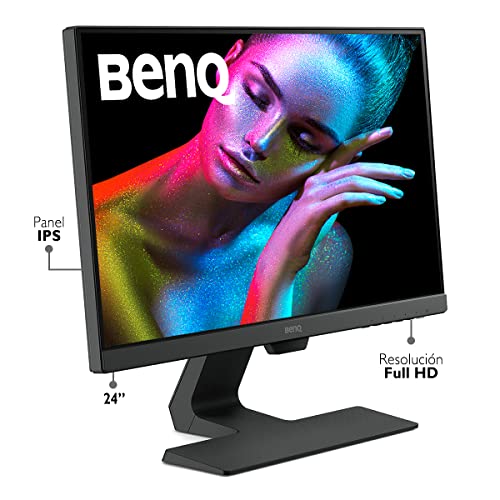 BenQ GW2480 Computer Monitor 24" FHD 1920x1080p | IPS | Eye-Care Tech | Low Blue Light | Anti-Glare | Adaptive Brightness | Tilt Screen | Built-In Speakers | DisplayPort | HDMI | VGA,Black