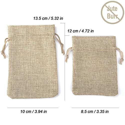 ADVcer Burlap Bags with Drawstring Set, 5.5 x 4 and 4.8 x 3.5, Sacks 20 for Small Favor, Gift, Treat, Goodie, Party, Jewelry, Little Sachet, Coffee Bean, Mini Decor, Craft, Candy, Tea Storage (Linen)