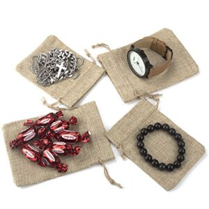 ADVcer Burlap Bags with Drawstring Set, 5.5 x 4 and 4.8 x 3.5, Sacks 20 for Small Favor, Gift, Treat, Goodie, Party, Jewelry, Little Sachet, Coffee Bean, Mini Decor, Craft, Candy, Tea Storage (Linen)