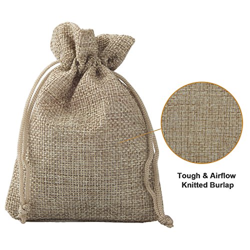 ADVcer Burlap Bags with Drawstring Set, 5.5 x 4 and 4.8 x 3.5, Sacks 20 for Small Favor, Gift, Treat, Goodie, Party, Jewelry, Little Sachet, Coffee Bean, Mini Decor, Craft, Candy, Tea Storage (Linen)