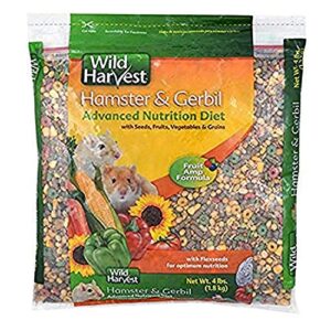 wild harvest hamster and gerbil advanced nutrition diet, 4-pound, multicolor, one size (e1950w), 4 pounds