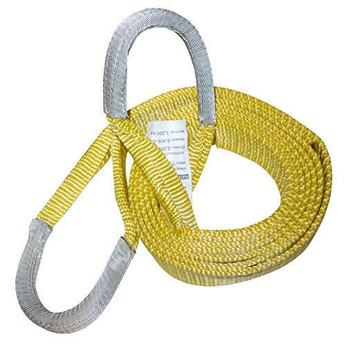 2" x 12' 1-Ply Nylon Recovery Tow Strap - 20,000 lbs - 8" Cordura Eyes - Great Snatch Strap for ATVs, Snowmobiles & More!