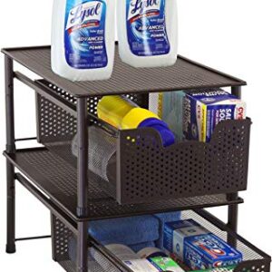 Simple Houseware Stackable Cabinet Basket Drawer Organizer, Bronze