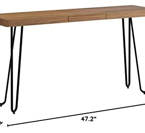 Amazon Brand – Rivet Hairpin Wood and Metal Tall 29.5" Console Bar Table, Walnut and Black