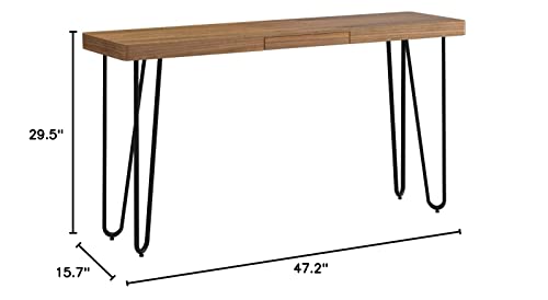 Amazon Brand – Rivet Hairpin Wood and Metal Tall 29.5" Console Bar Table, Walnut and Black