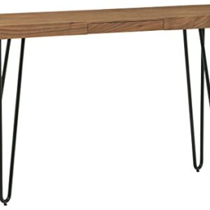 Amazon Brand – Rivet Hairpin Wood and Metal Tall 29.5" Console Bar Table, Walnut and Black