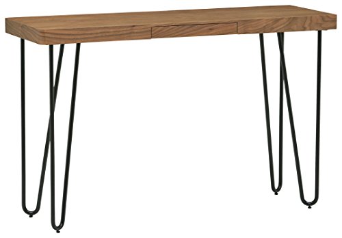 Amazon Brand – Rivet Hairpin Wood and Metal Tall 29.5" Console Bar Table, Walnut and Black