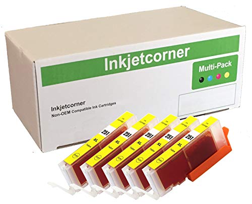 Inkjetcorner Compatible Ink Cartridges Replacement for CLI-251XL CLI-251 for use with IP7220 iX6820 MG5520 MG5522 MG5620 MG6620 MG5420 MG6420 MX920 MX922 (Yellow, 5-Pack)