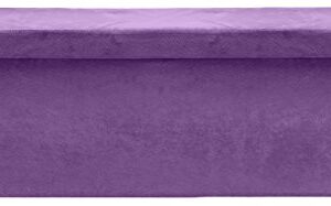 Sorbus Storage Ottoman Bench – Collapsible/Folding Bench Chest with Cover – Perfect Toy and Shoe Chest, Hope Chest, Pouffe Ottoman, Seat, Foot Rest, – Contemporary Faux Suede (Purple)