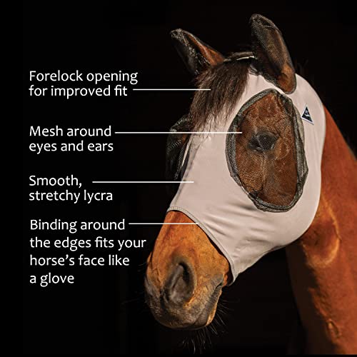 Professional's Choice Comfort-Fit Cob Fly Mask - Charcoal Pattern - Maximum Protection and Comfort for Your Horse