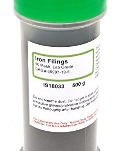 Coarse Iron Filings, 1.1lb (500g), Laboratory-Grade, Made in USA and MSDS Available - The Curated Chemical Collection