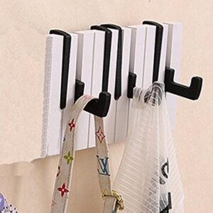 7 Hook Piano Keys Wall Mounted Coat Hook Hanger Wall Decoration Hat Storage Rack Wood Shelf Hanger (Black)